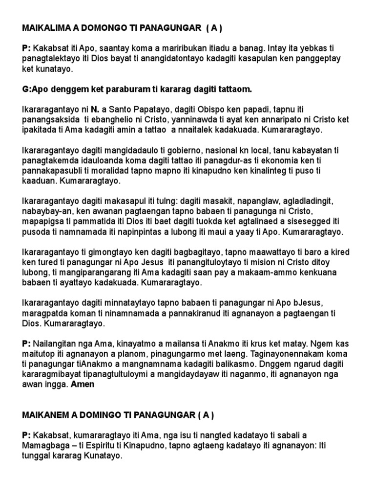 Kararag A Sapasap A | PDF