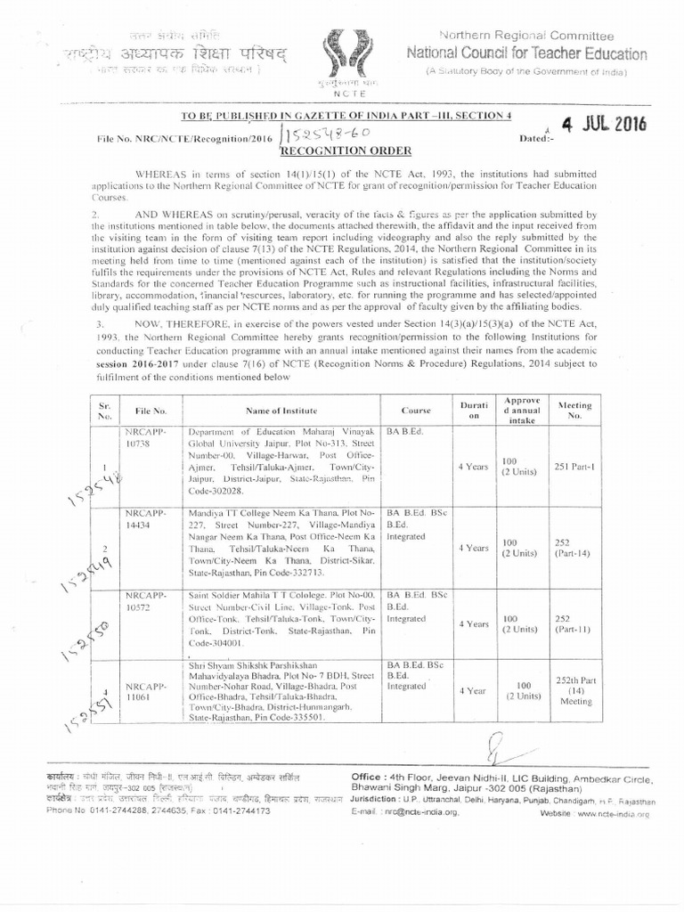 Order NCTE | PDF | Government | Teaching And Learning