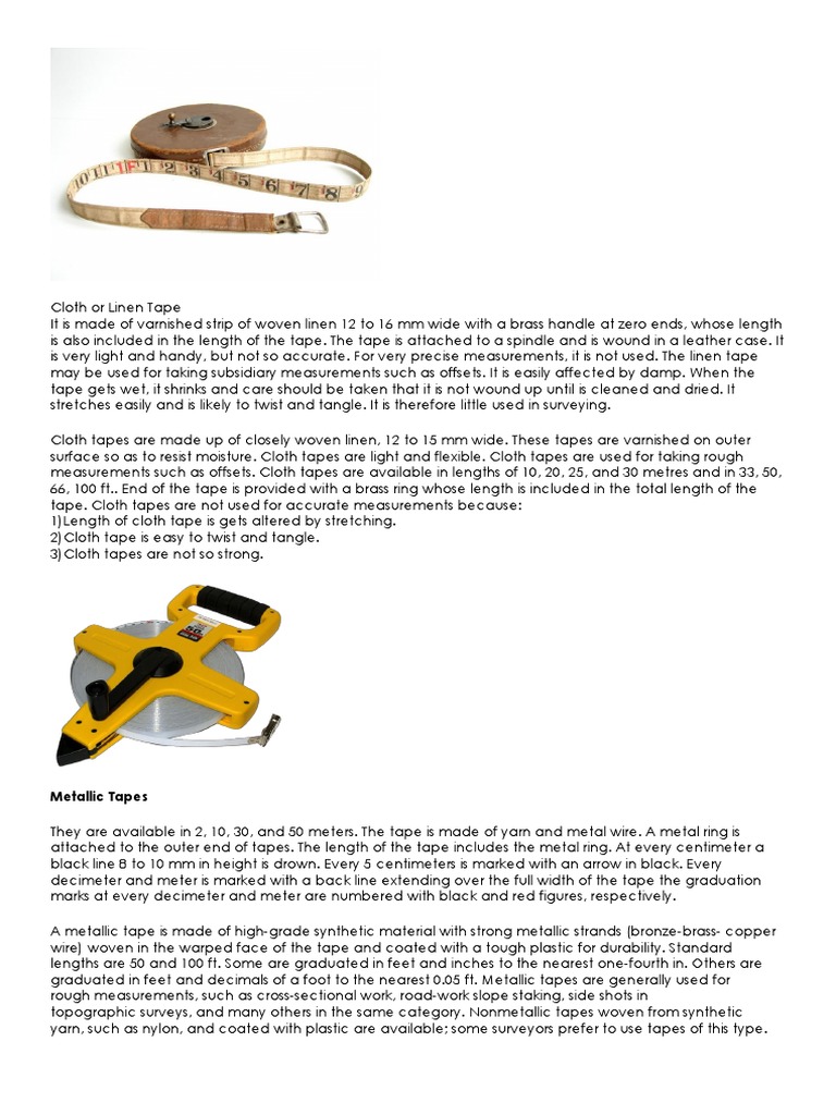 Cloth or Linen Tape | PDF | Foot (Unit) | Linens