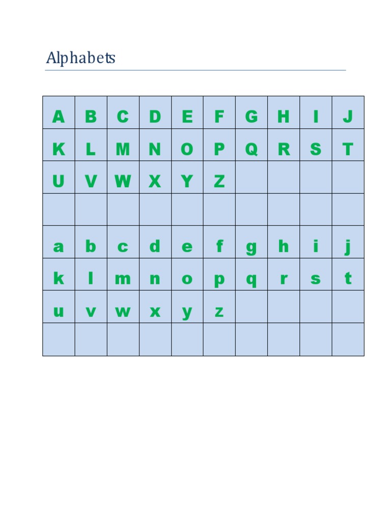 Alphabets Bigger Font | PDF
