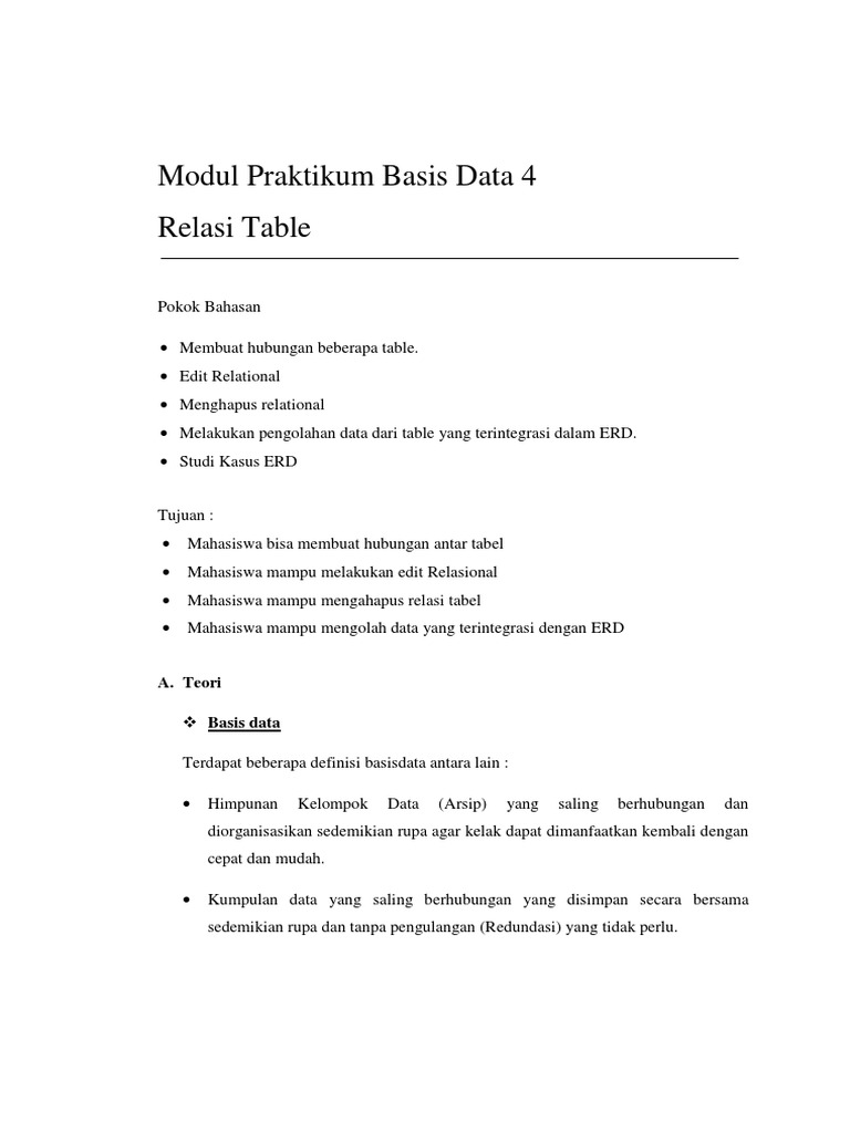 Modul 4 Relasi Table PDF | PDF