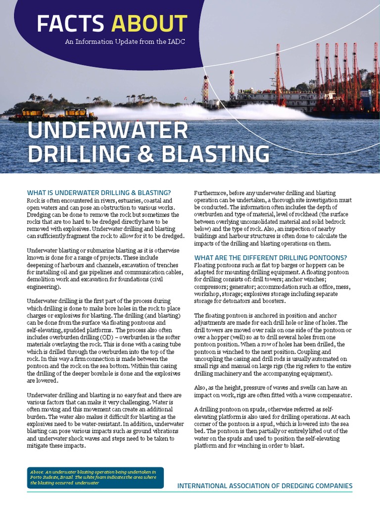 Facts About Underwater Drilling and Blasting | PDF | Explosive Material | Drilling Rig