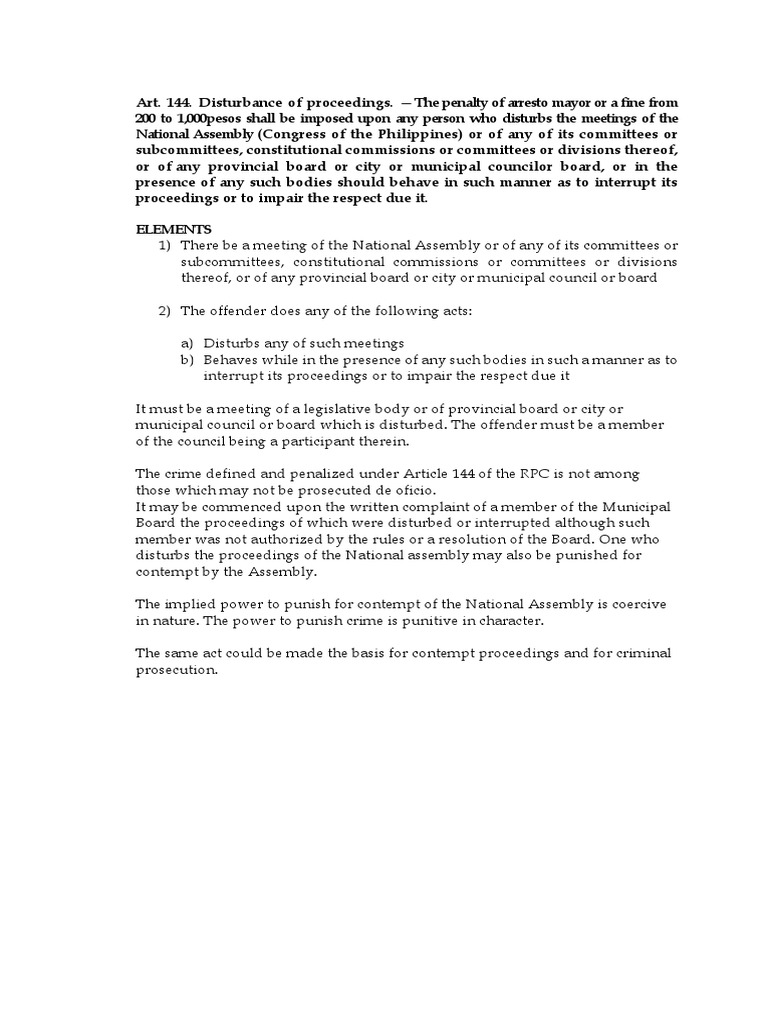 Elements of Article 144 of The RPC | PDF