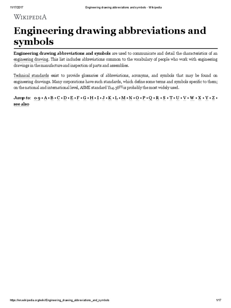 Engineering Drawing Abbreviations and Symbols - Wikipedia | Pascal ...