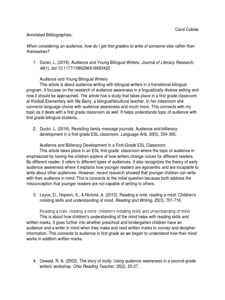 Annotated Bibliographies | PDF | Reading (Process) | Human Communication