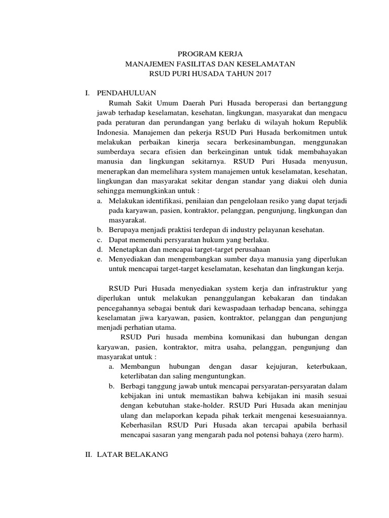 Program Kerja MFK | PDF