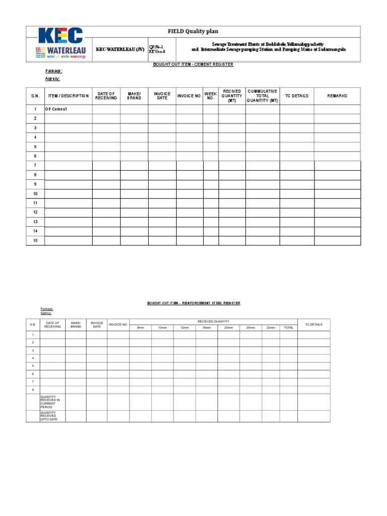 Registers & Records.xls | Composite Material | Concrete