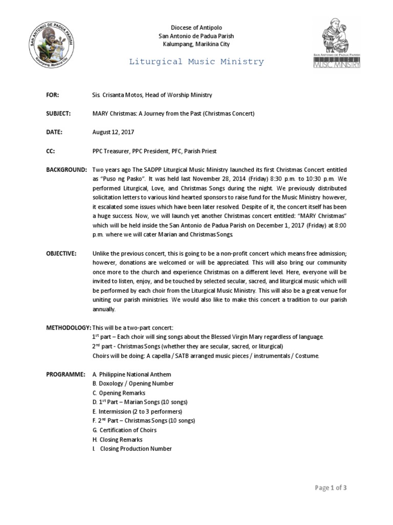 Proposal Letter | Download Free PDF | Mary, Mother Of Jesus | Christmas