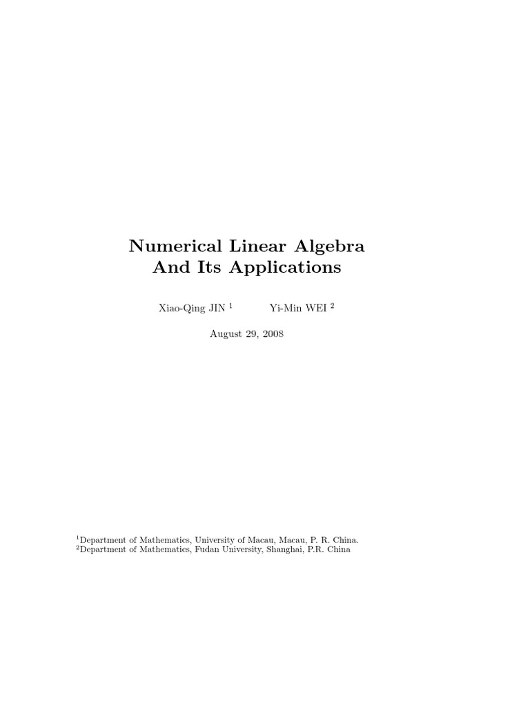 Numerical Linear PDF | PDF | Numerical Analysis | Matrix (Mathematics)