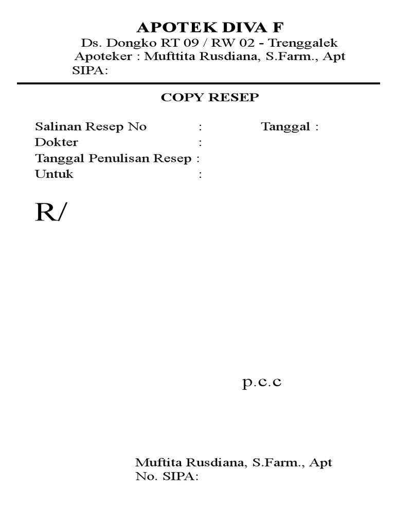 Copy Resep | PDF
