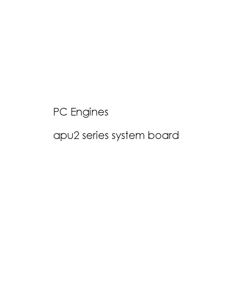 PC Engines APU2 Series System Board | PDF | Booting | Electromagnetic Interference