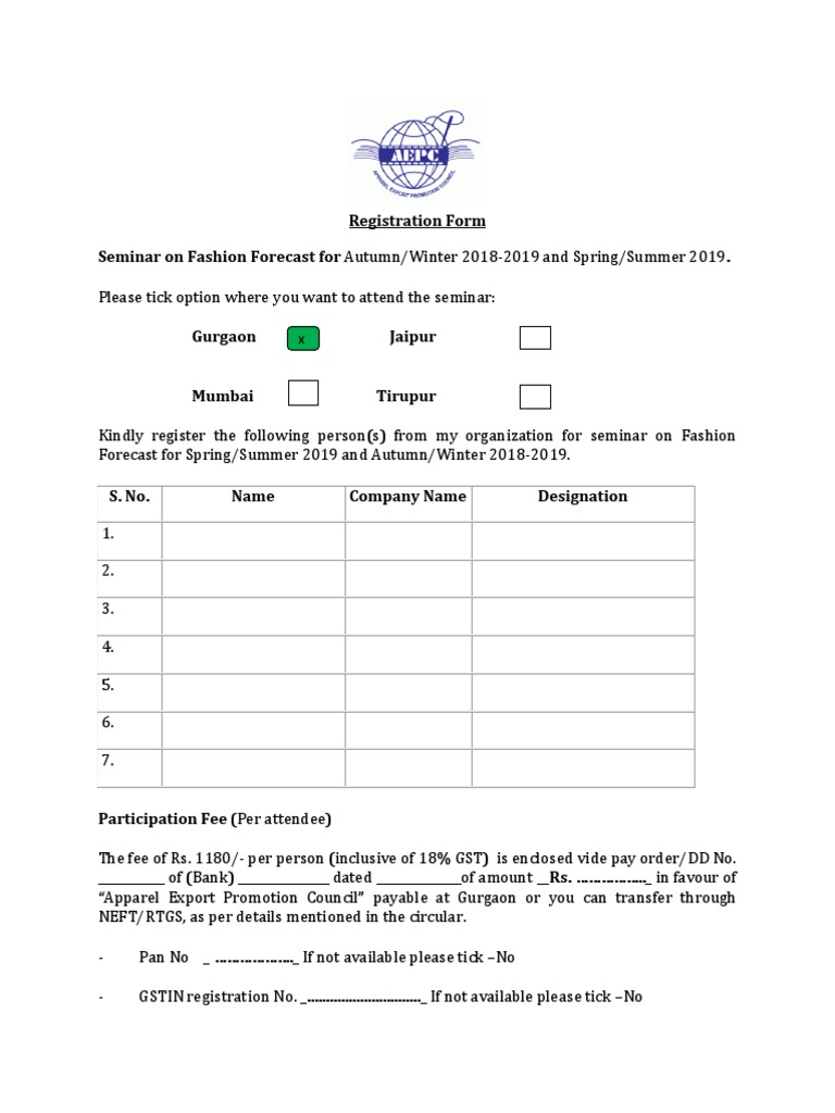 Apec Seminar - FF - Regn Form Nov 2017-1 | PDF