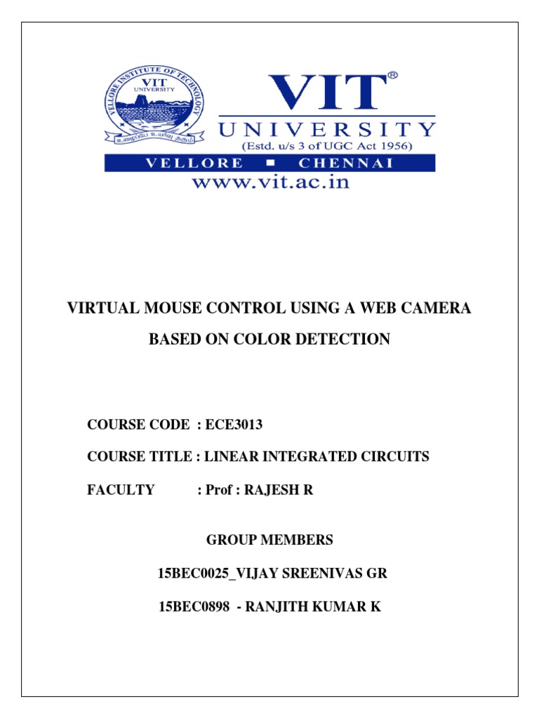 Virtual Mouse Control Using A Web Camera | PDF | Rgb Color Model ...