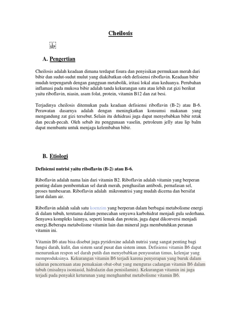 Cheilosis | PDF | Ilmu Sosial | Kesehatan Holistik