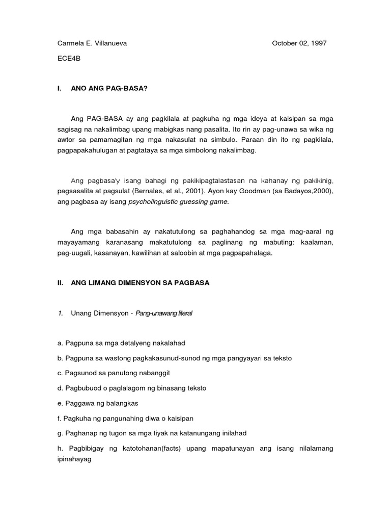 Filipino Assignment | PDF