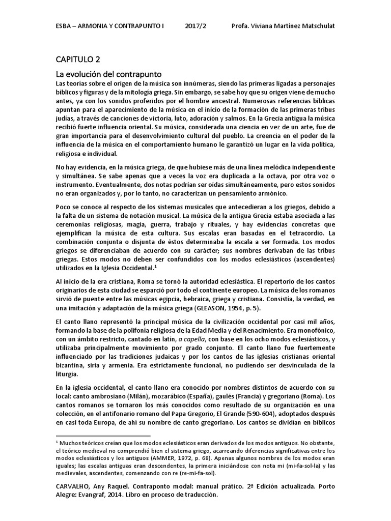 Contrapunto Modal - Evolucion Del Contrapunto | PDF | Modo (música ...