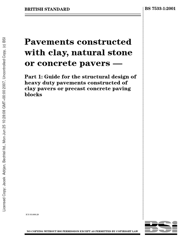 Bs 7533 1 2001pdf PDF | PDF | Road Surface | Structural Engineering