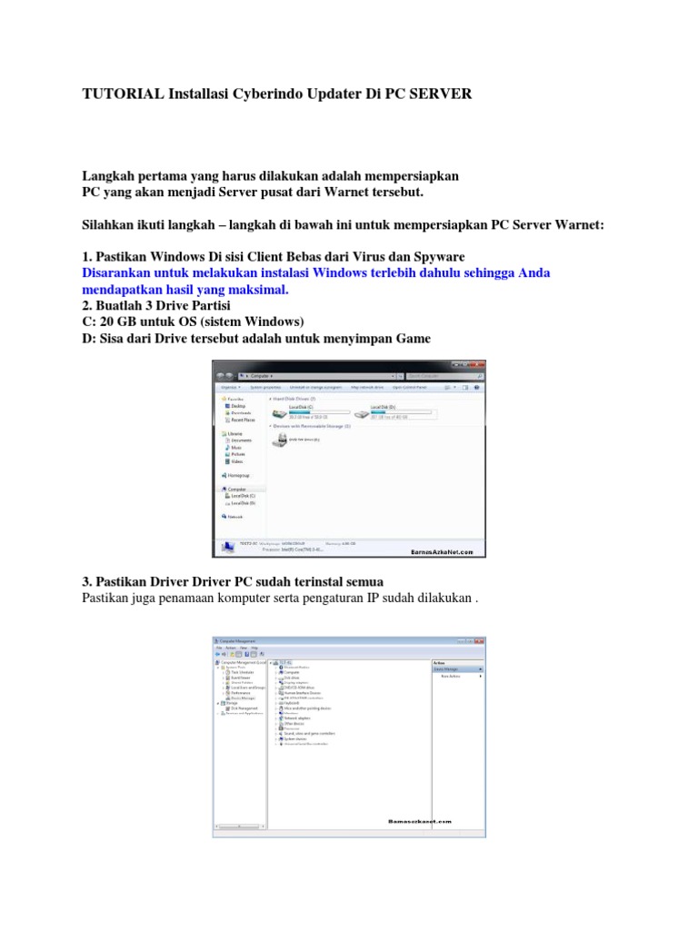 TUTORIAL Installasi Cyberindo Updater Di PC SERVER | PDF