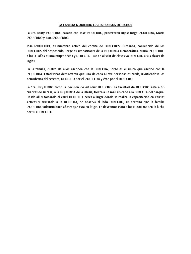 La Familia Izquierdo Lucha Por Sus Derechos | PDF