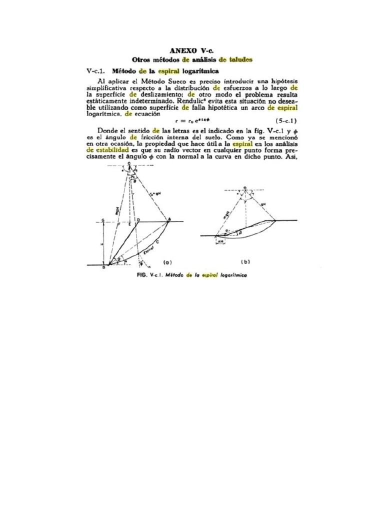 Formulas Espiral Logaritmica-Estabilidad Taludes | PDF