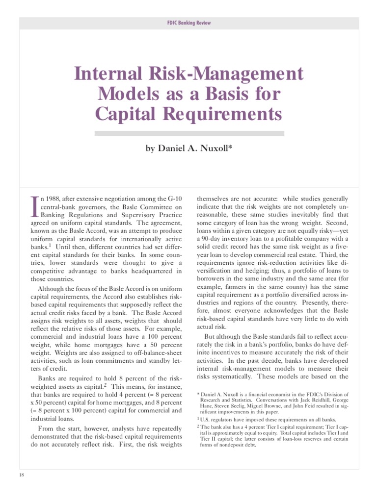 Banking Internal Risk Models1 | PDF | Value At Risk | Option (Finance)