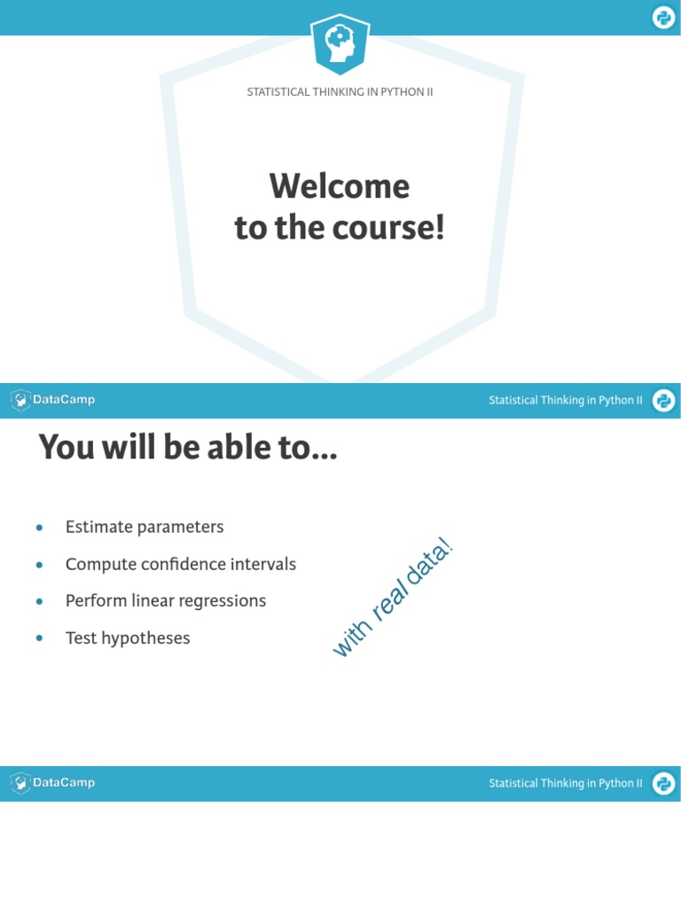 Statistical Thinking in Python Ii: Welcome To The Course! | PDF | Least ...