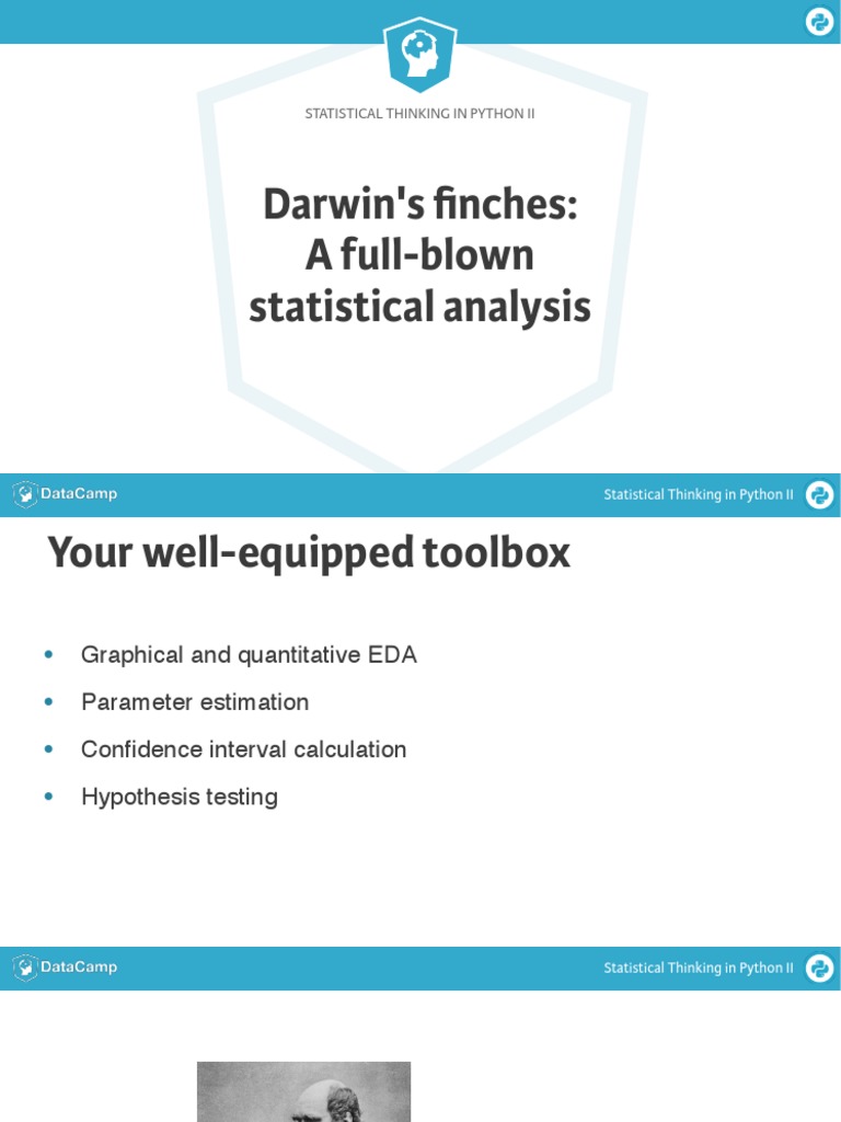Statistical Thinking in Python Ii: Darwin's Finches: A Full-Blown Statistical Analysis | PDF ...