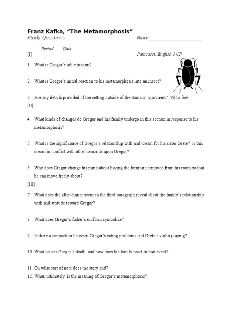 Metamorphosis Questions | PDF