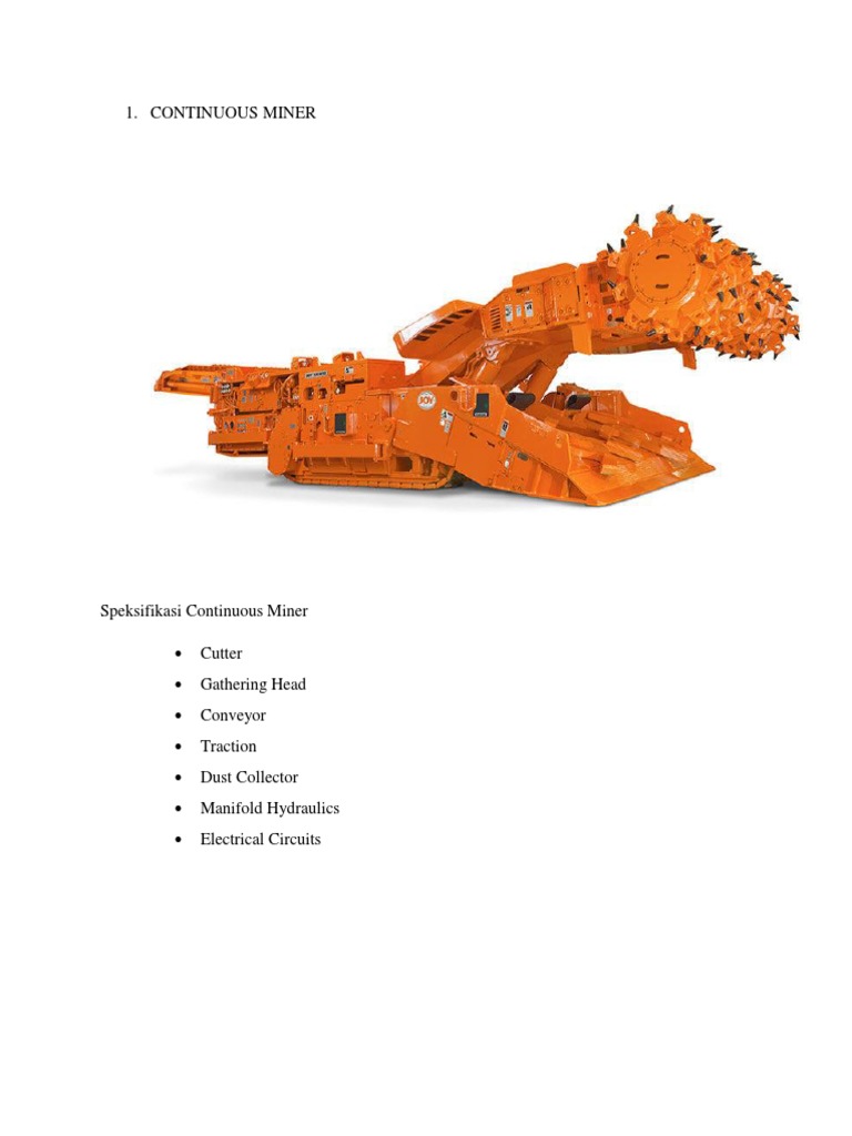 Continuous Miner | PDF