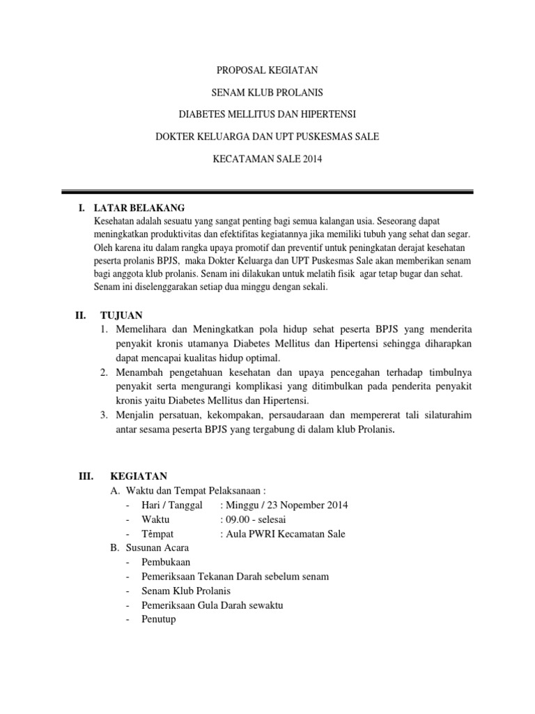 PROPOSAL Senam 23 Nop | PDF