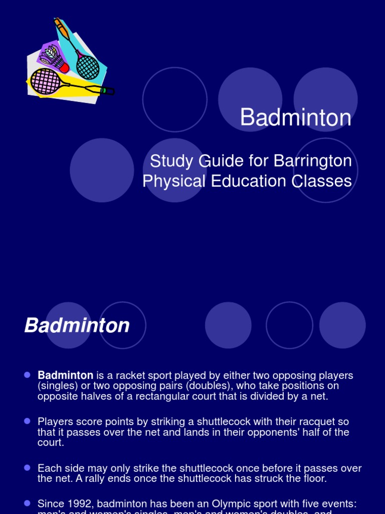 Badminton: Study Guide For Barrington Physical Education Classes | PDF ...