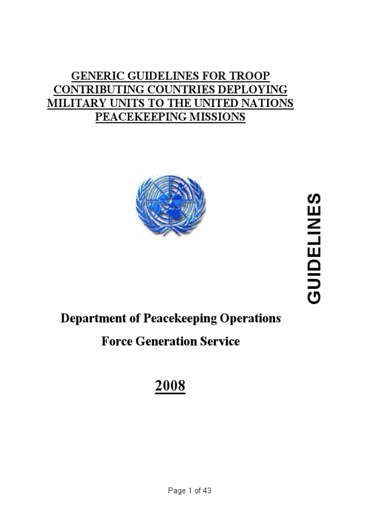 UN Peacekeeping Troop Deployment Guidelines | PDF | Cargo ...