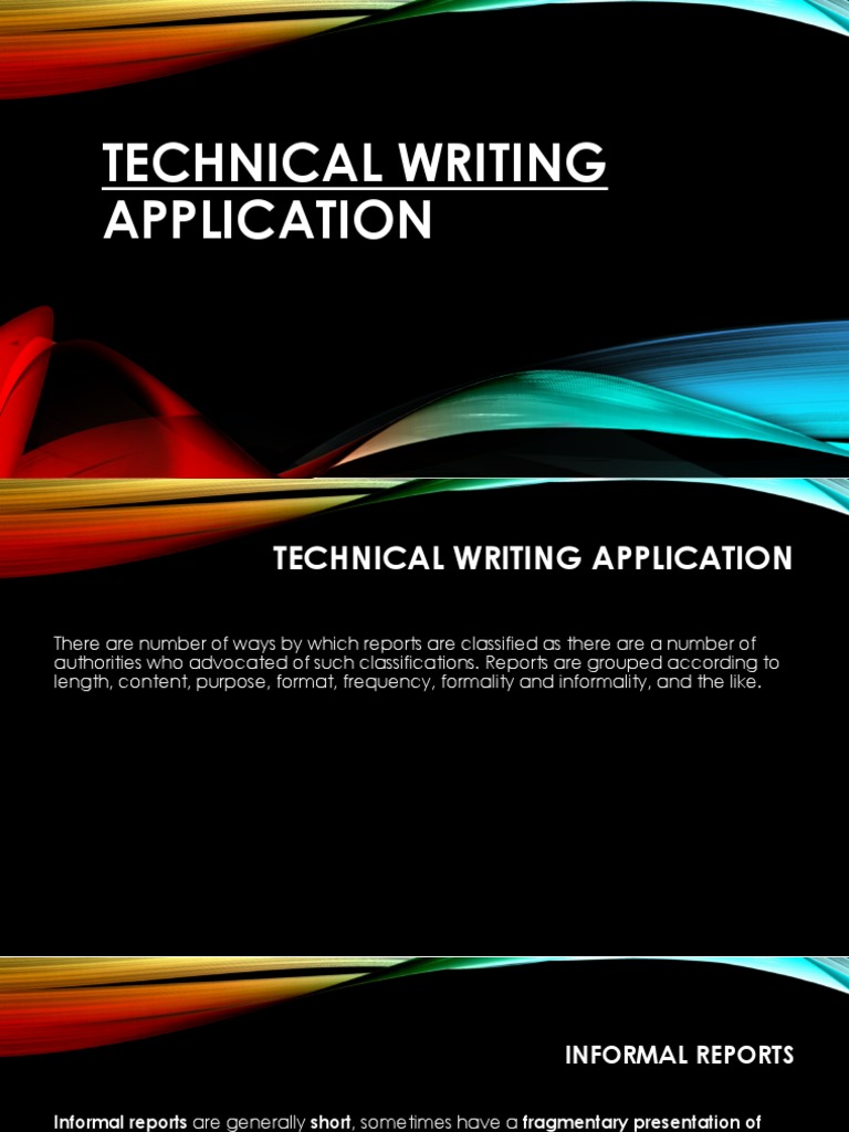 Technical Writing Application Formal and Informal Reports | PDF ...