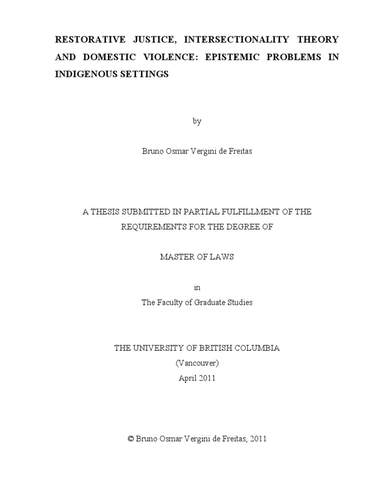 Restorative Justice, Intersectionality Theory | PDF | Intersectionality ...