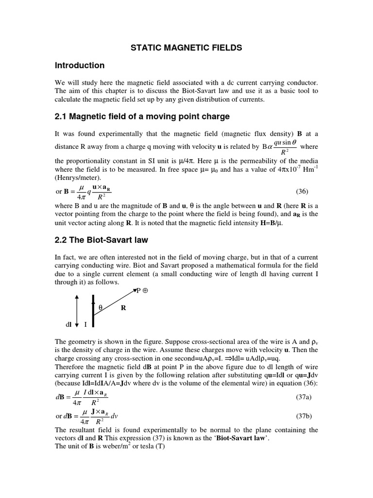 Static Magnetic Fields | PDF | Magnetic Field | Flux