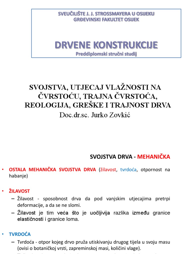 6 Predavanje Drvene Konstrukcije GFOS | PDF