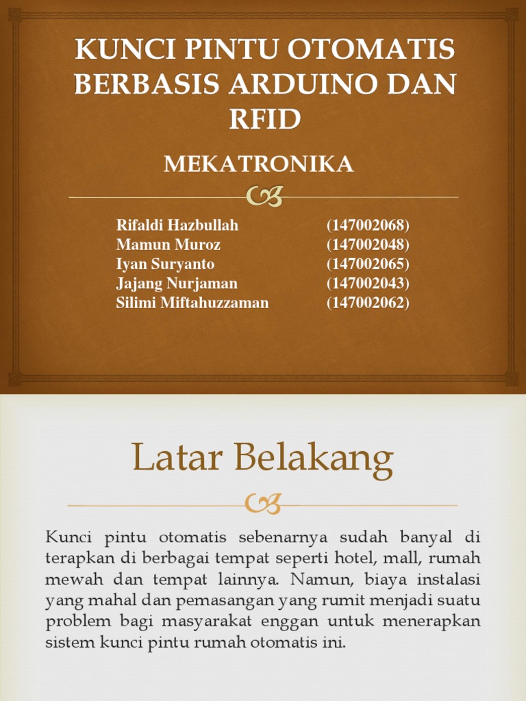 Kunci Pintu Otomatis Berbasis Arduino Dan Rfid | PDF