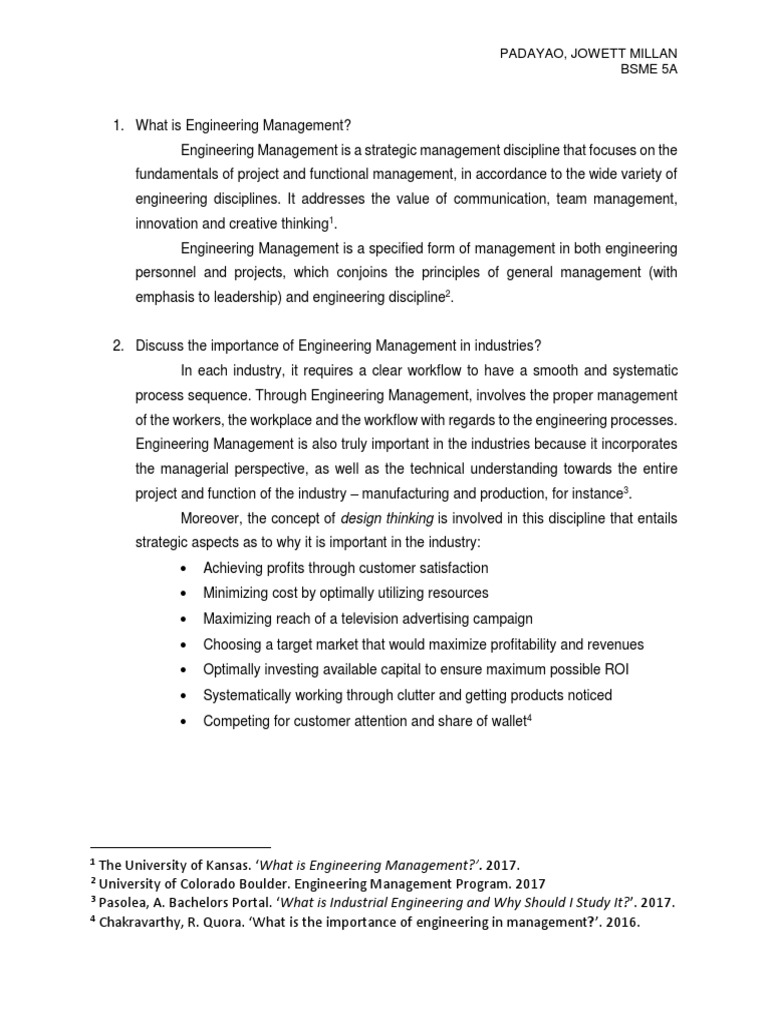 What Is Engineering Management Pdf