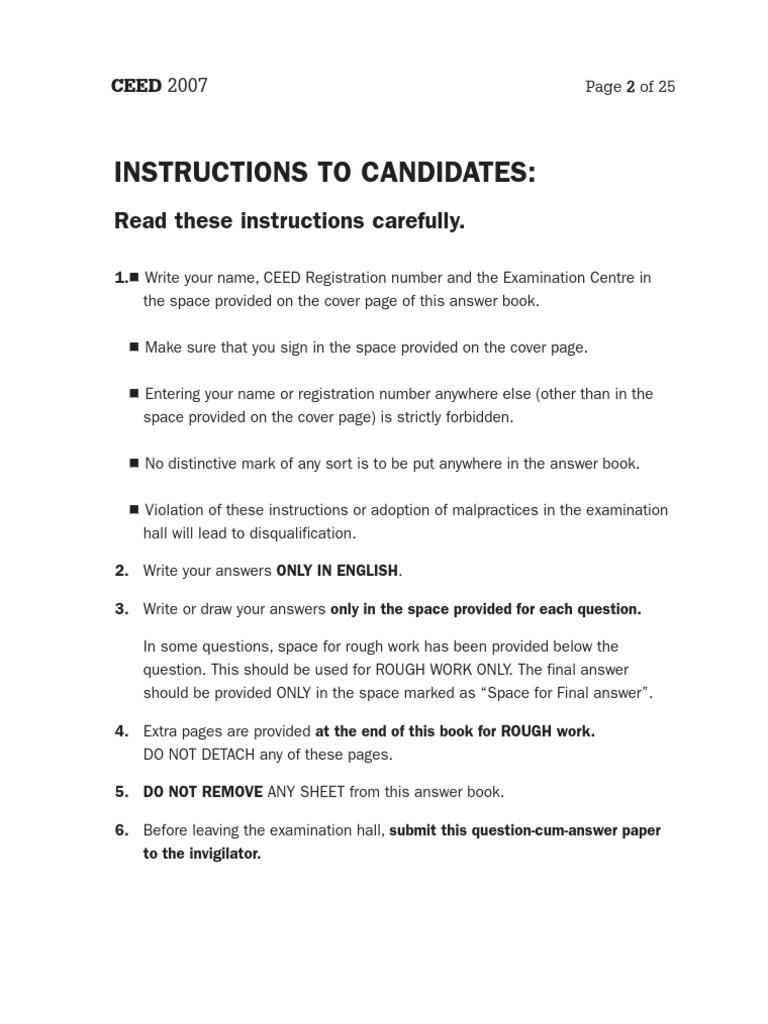 Instructions To Candidates:: Read These Instructions Carefully | PDF ...