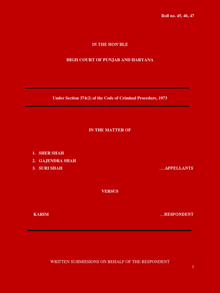 Written Submissions On Behalf of The Respondent 1 | PDF