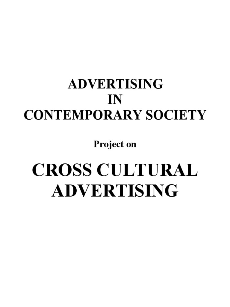Cross Cultural Advertising Guide | PDF | Advertising | Technological ...