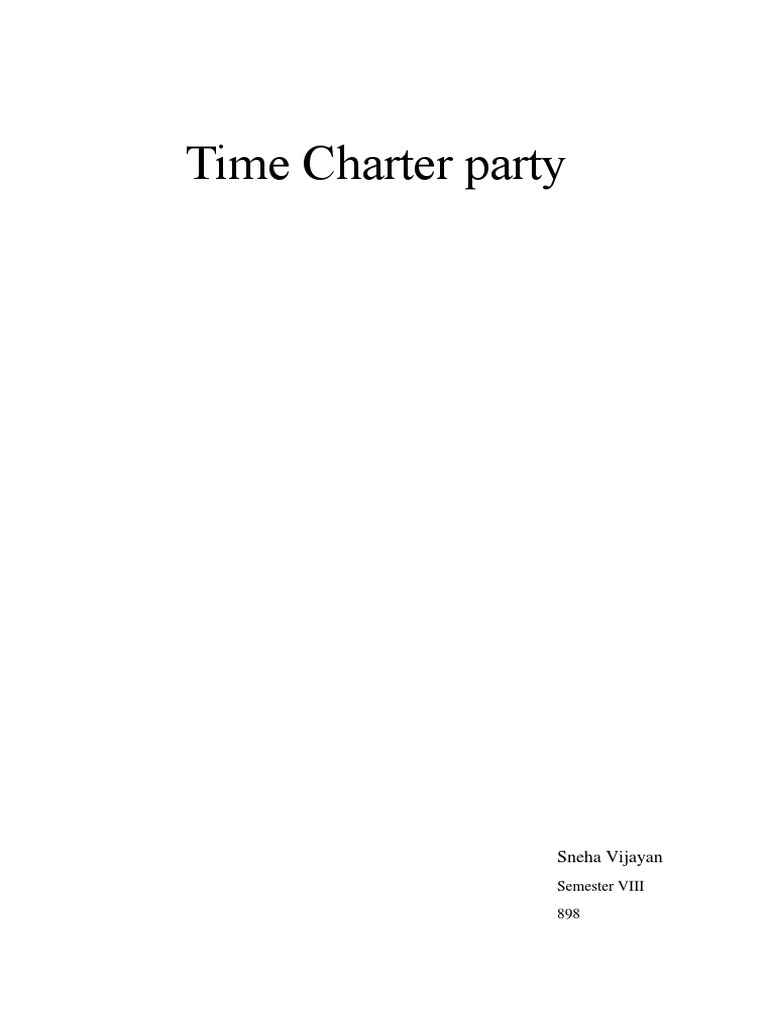 Time Charter Party | Download Free PDF | Water Transport | Shipping