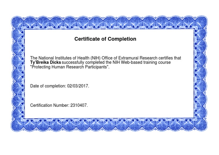 Nih Certification | PDF