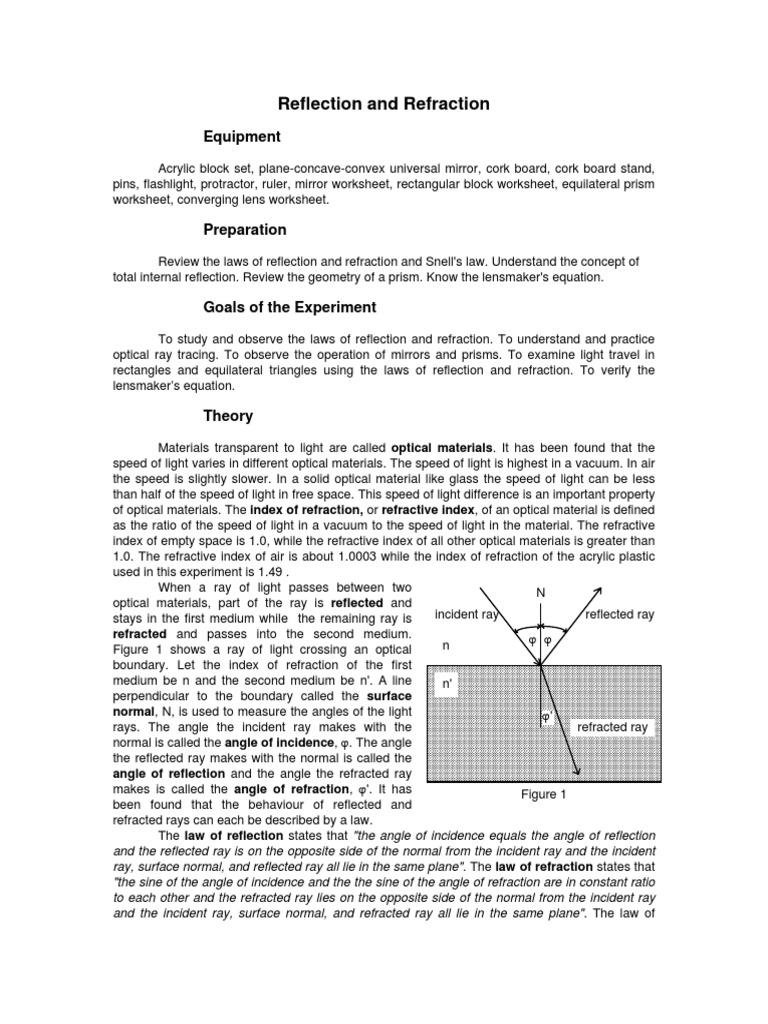 Reflection Refraction PDF | PDF | Refraction | Lens (Optics)
