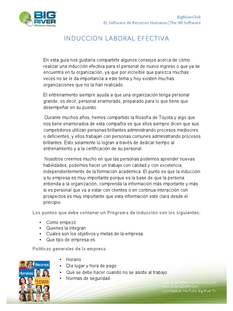 Guia Inducción Laboral Efectiva | PDF | Razonamiento inductivo | Software