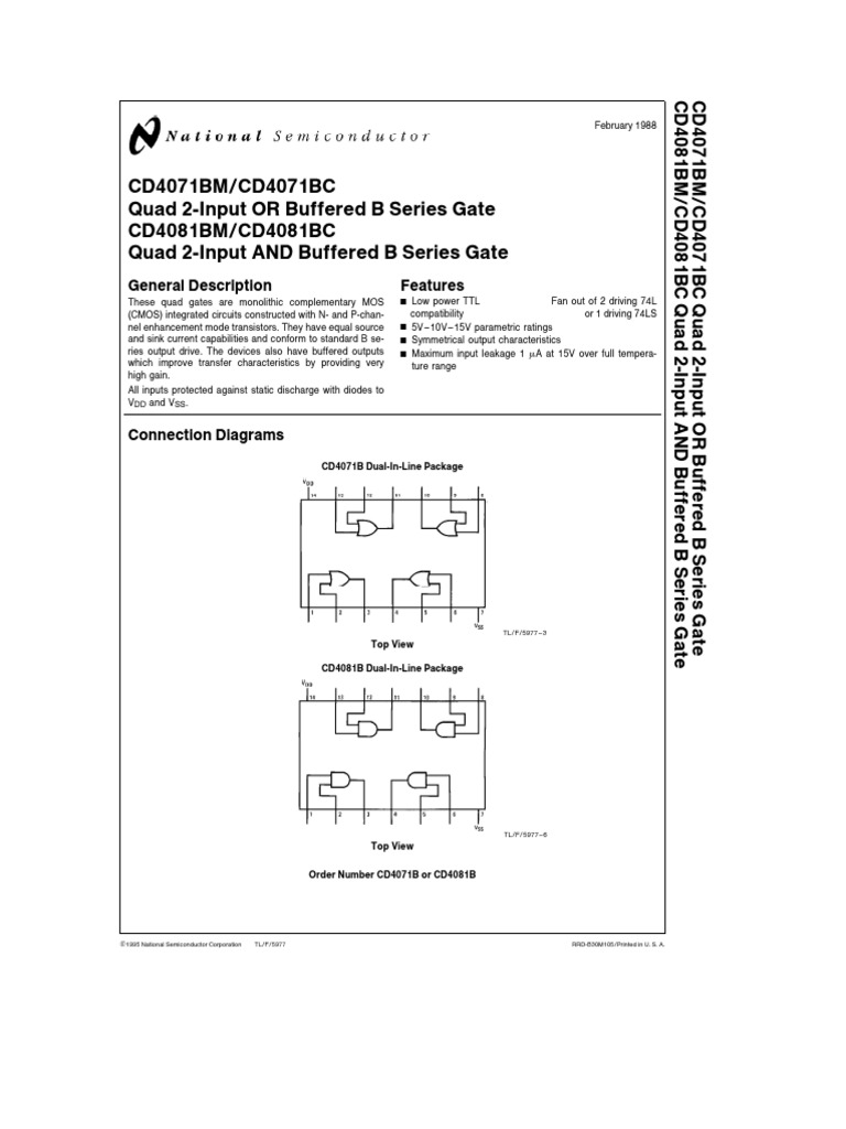 CD 4071 e CD 4081 | Cmos | Electricity