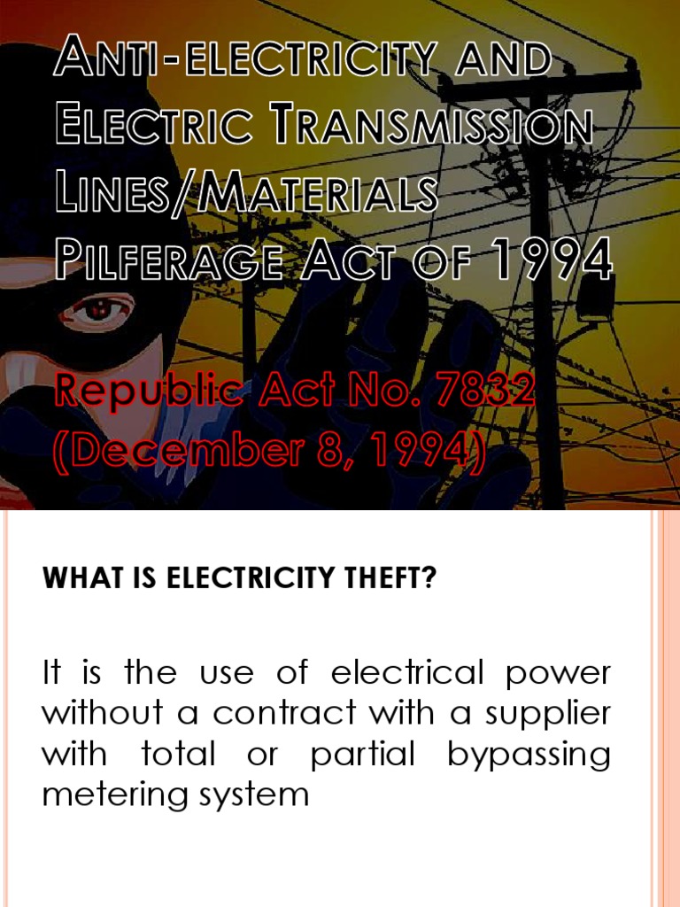 Regulations and Procedures for Addressing Electricity Theft | PDF ...