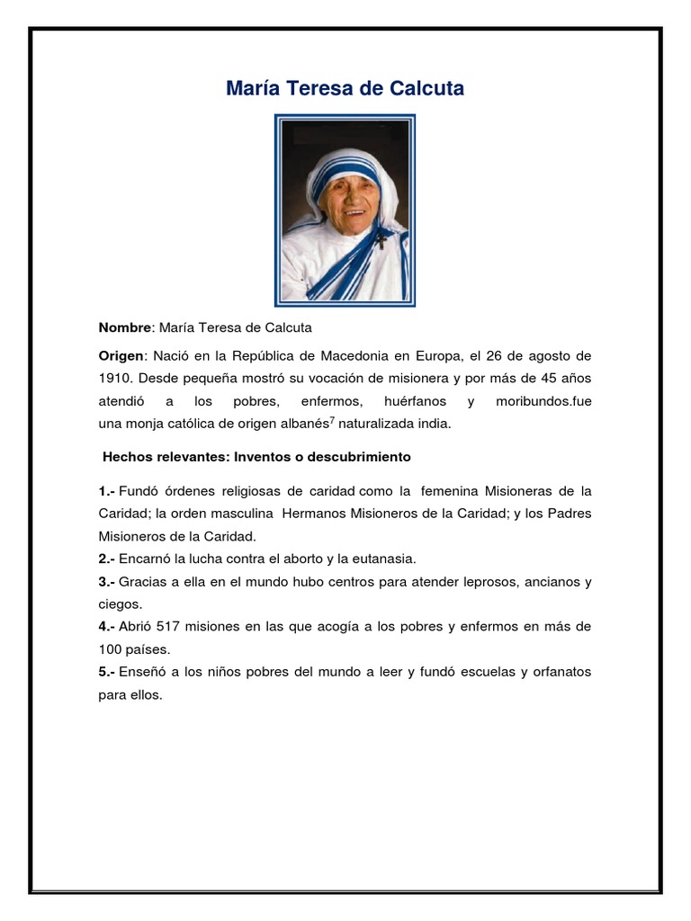 María Teresa de Calcuta
