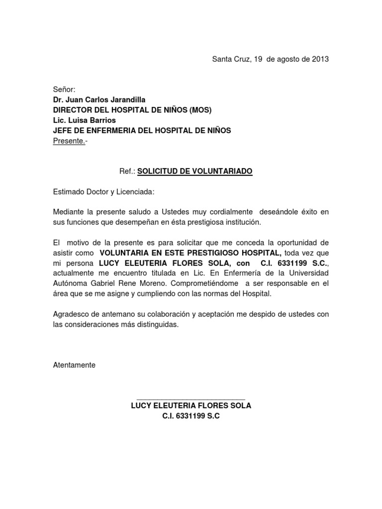 Solicitud de Voluntariado | PDF | Estilo de vida