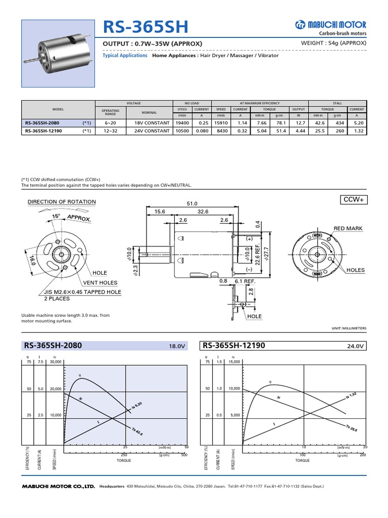 Motor Rs 365sh | PDF